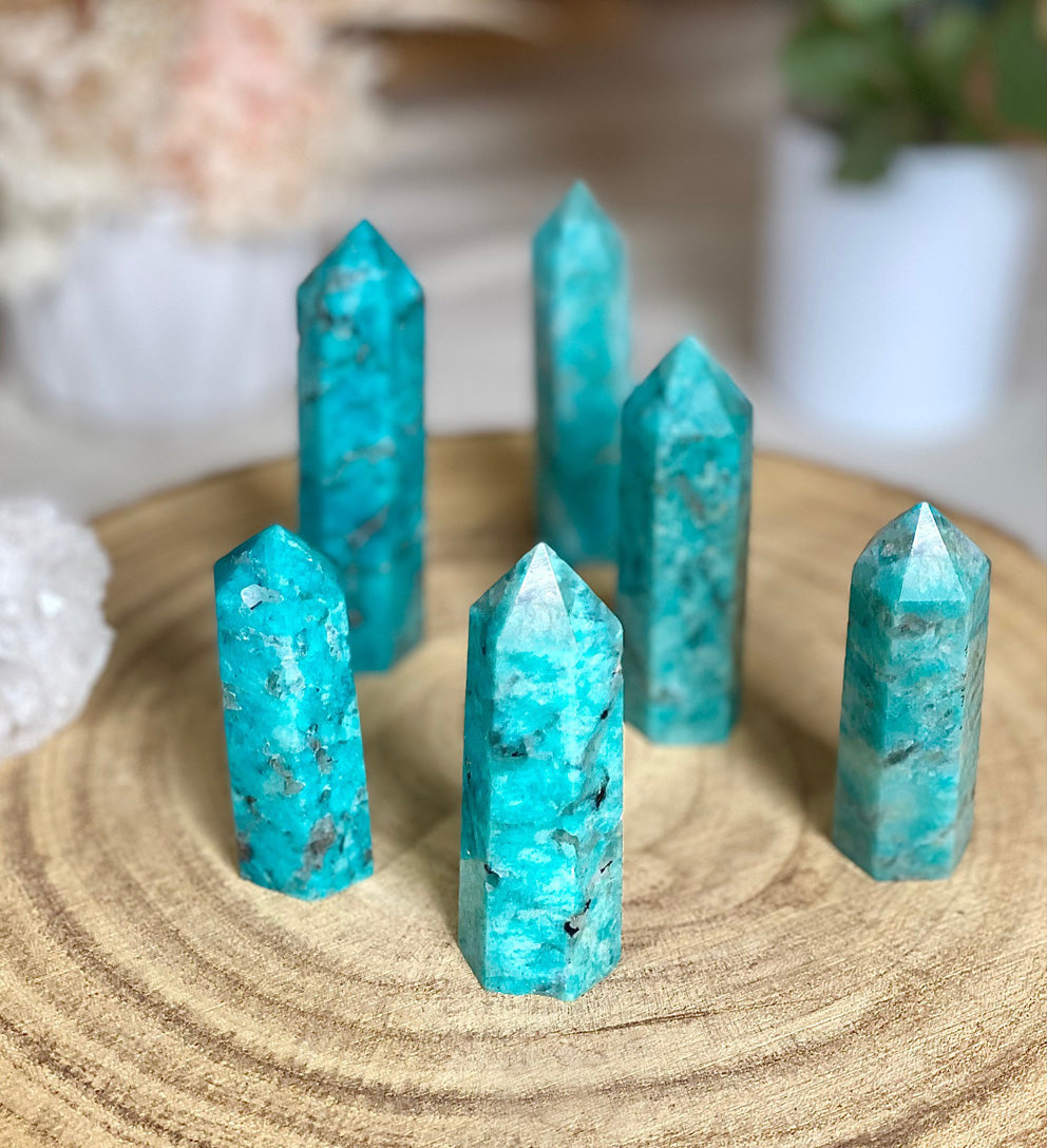 Amazonite Crystal Tower – Birds of a Feather Shop